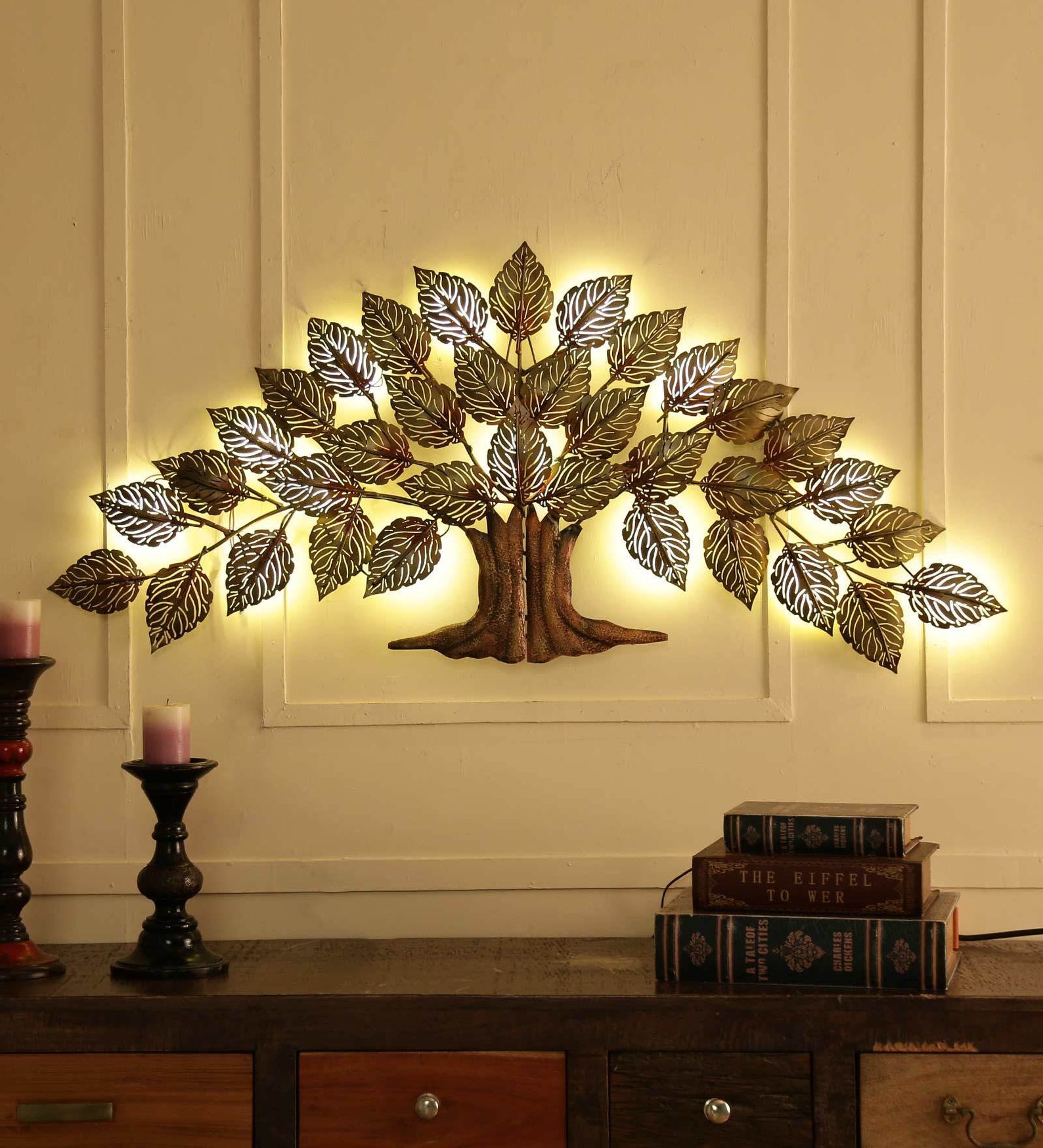 Tree With LED Lights Wall Decor Metal Art Tree Wall Decor - Etsy