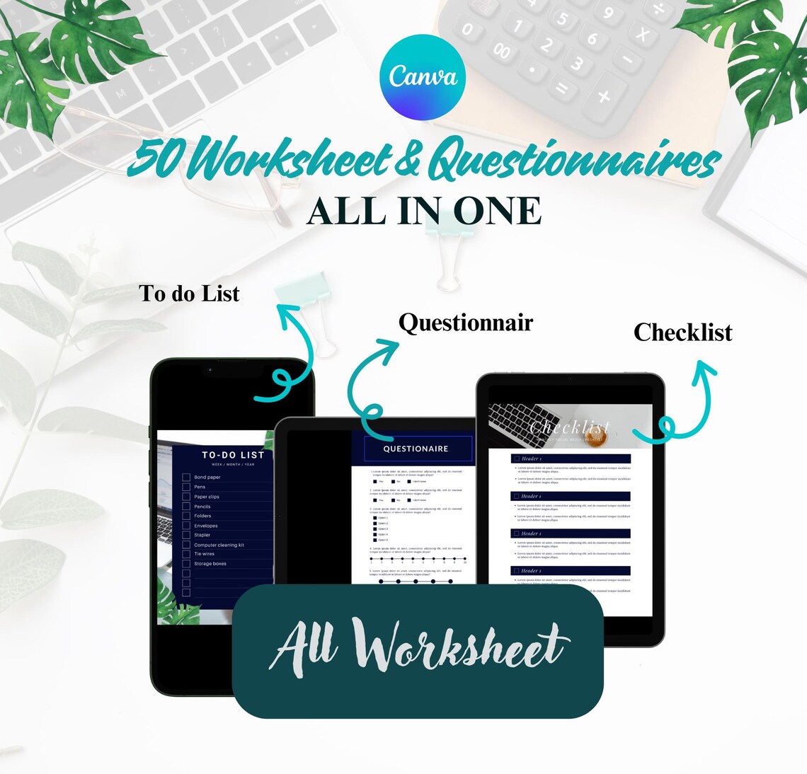 50 Worksheets Canva | Questionnaires Letter | Worksheet Idea ...