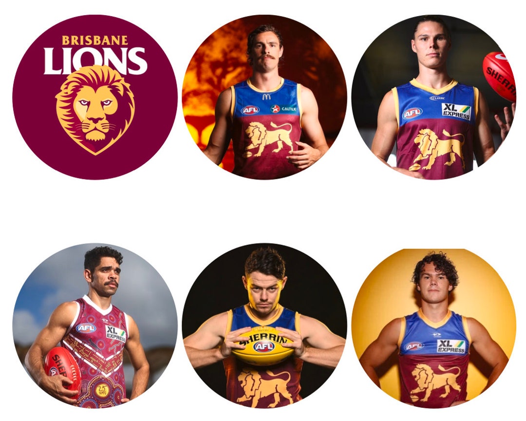 BRISBANE LIONS Badges X 6 Pack - Etsy Australia