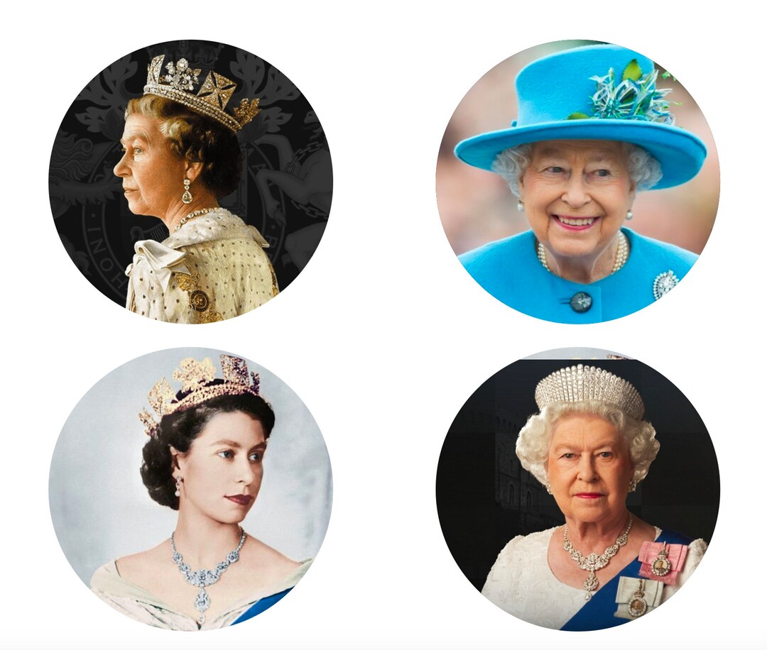 QUEEN ELIZABETH Button Badges X 4 5.8cm - Etsy