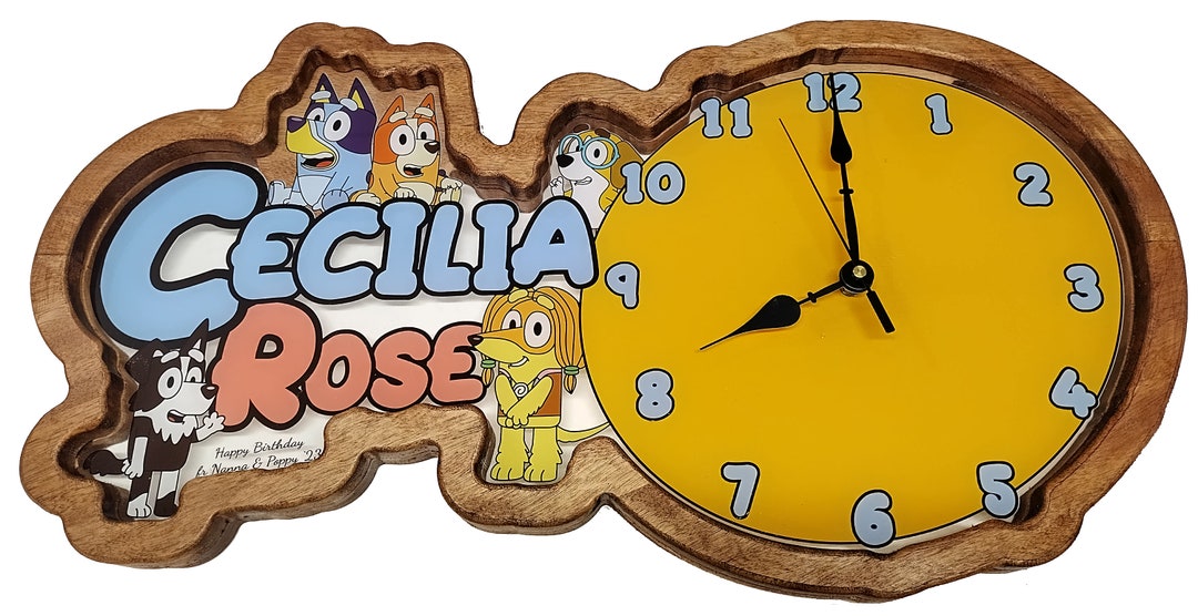 Personalised Bluey Clock - Etsy
