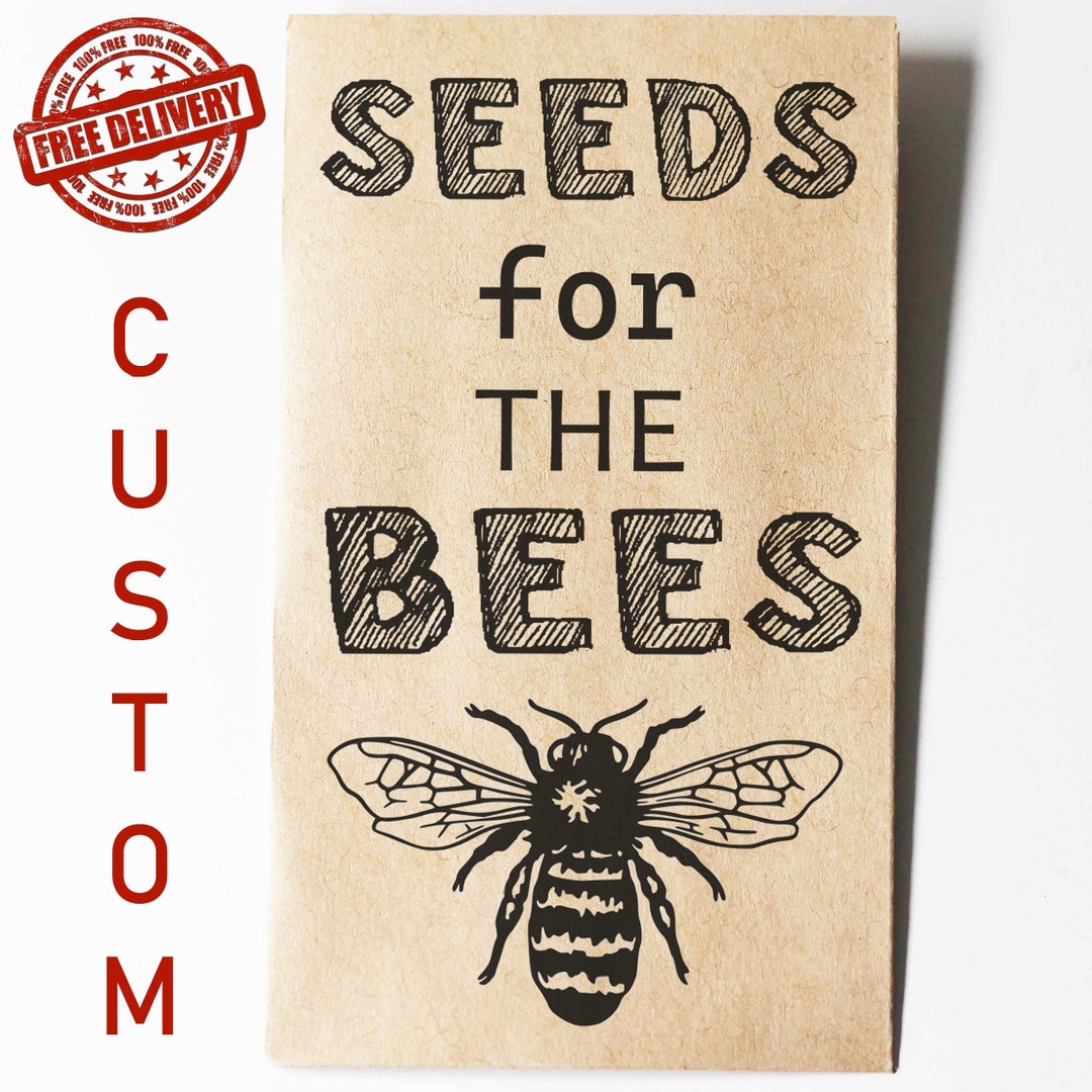SEEDS FOR BEES, Bee Seed Packets, Custom Seed Packets, Thank You Favor ...