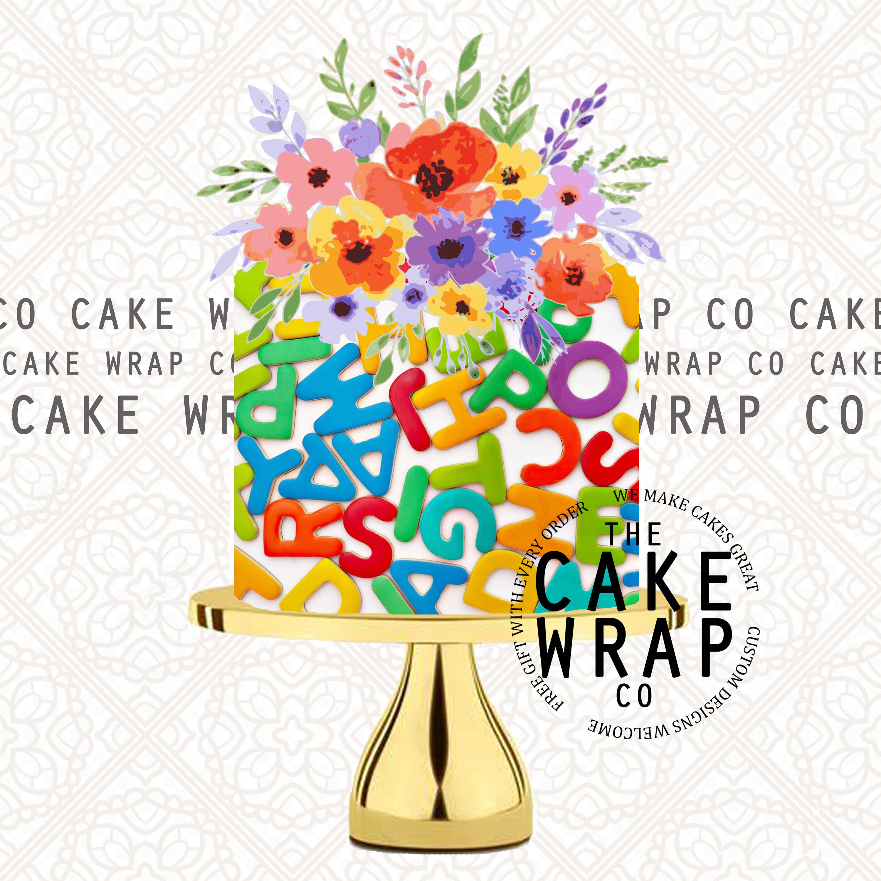 CAKE WRAP Edible Icing Alphabet Cake Wrap Icing Sheet - Etsy