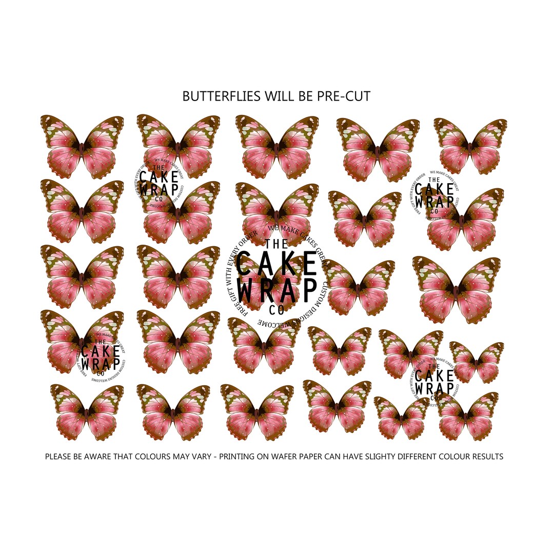 WAFER PAPER BUTTERFLIES, Edible Pre-cut Butterfly, Wafer Butterflies ...