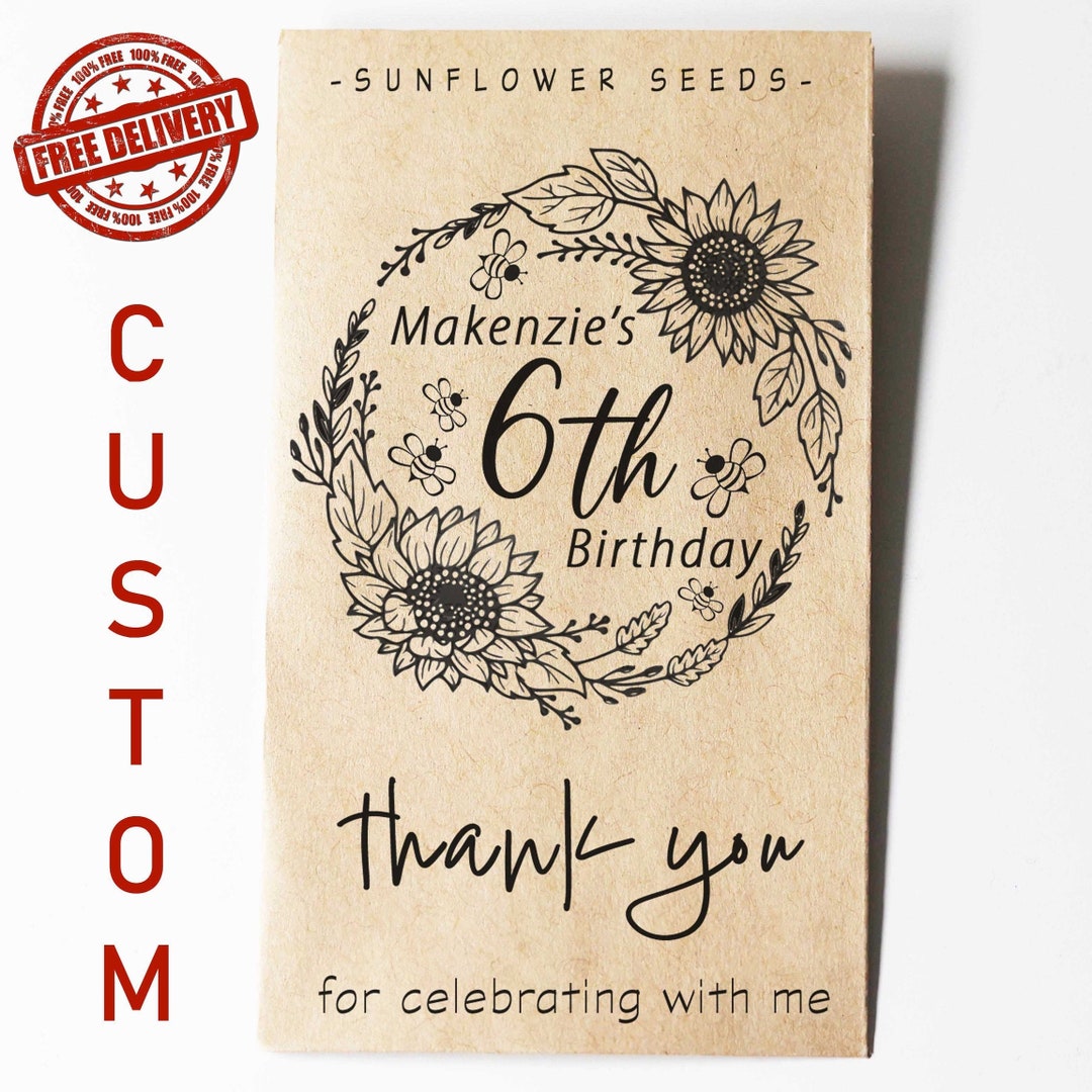 SEEDS FOR BEES, Bee Seed Packets, Custom Seed Packets, Birthday Favor ...