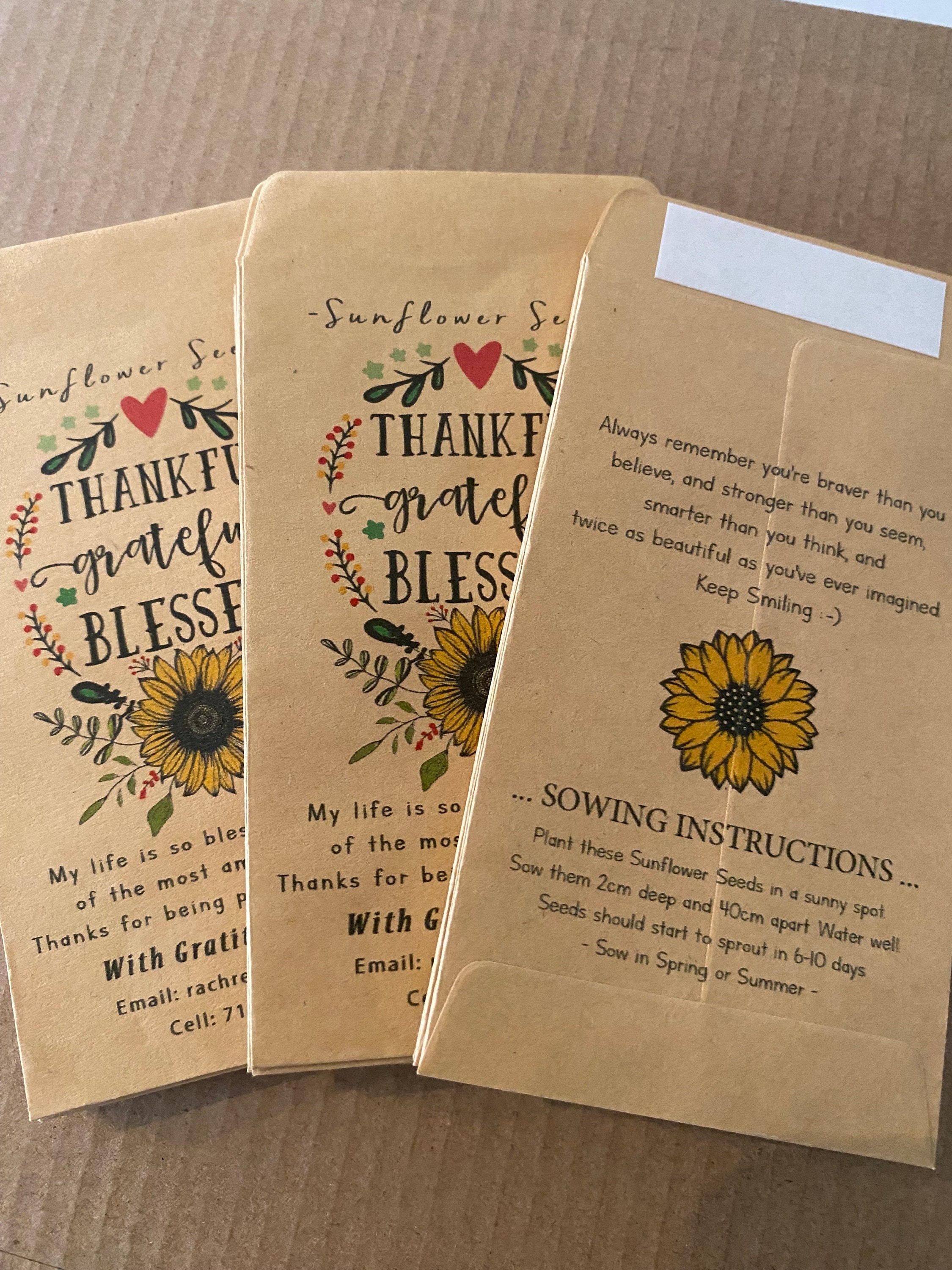 Personalized Sunflower Seed Packet Favors, Thank You Gift - Etsy