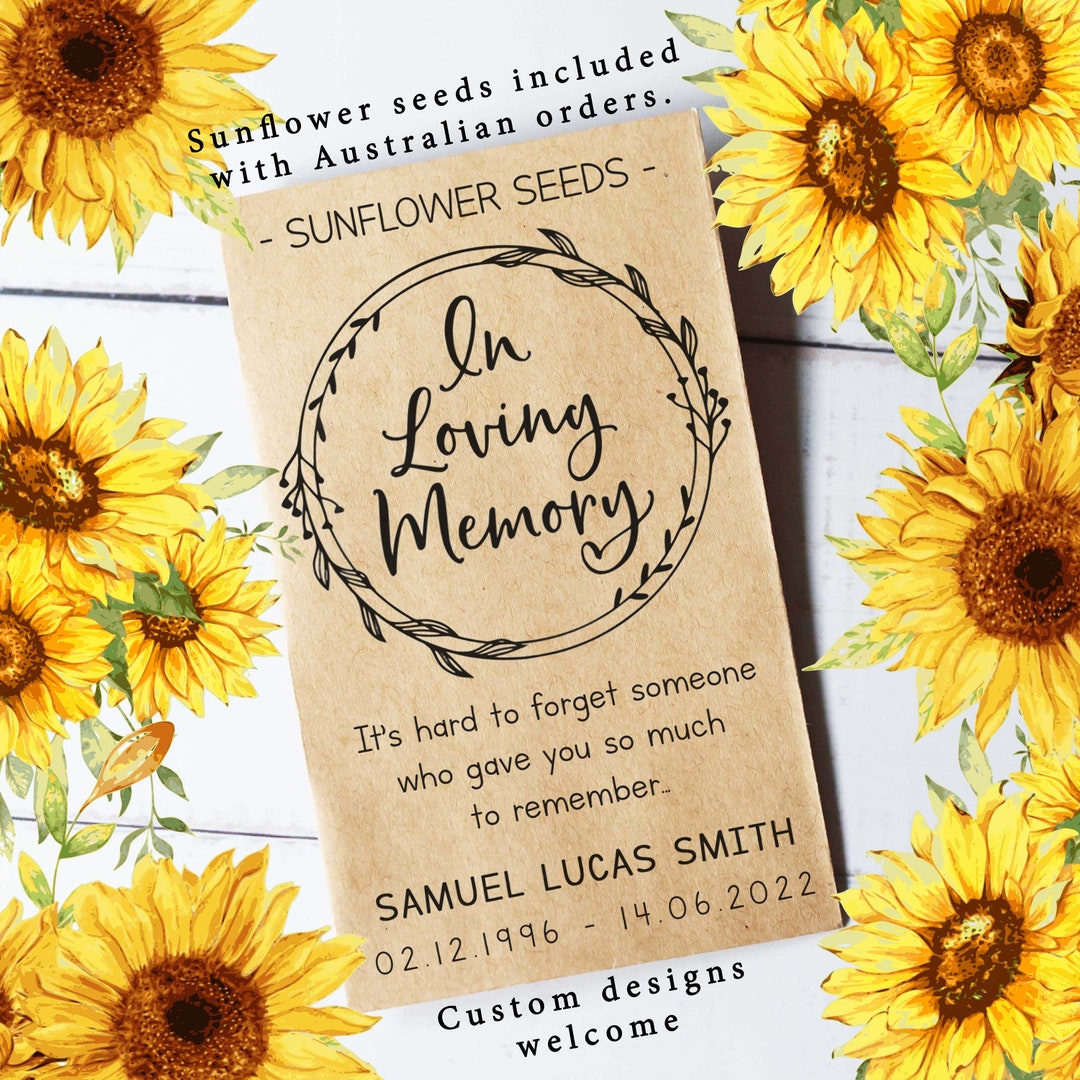 Funeral Seed Packets, in Memory of Seed Packets, Custom Seed Packets ...