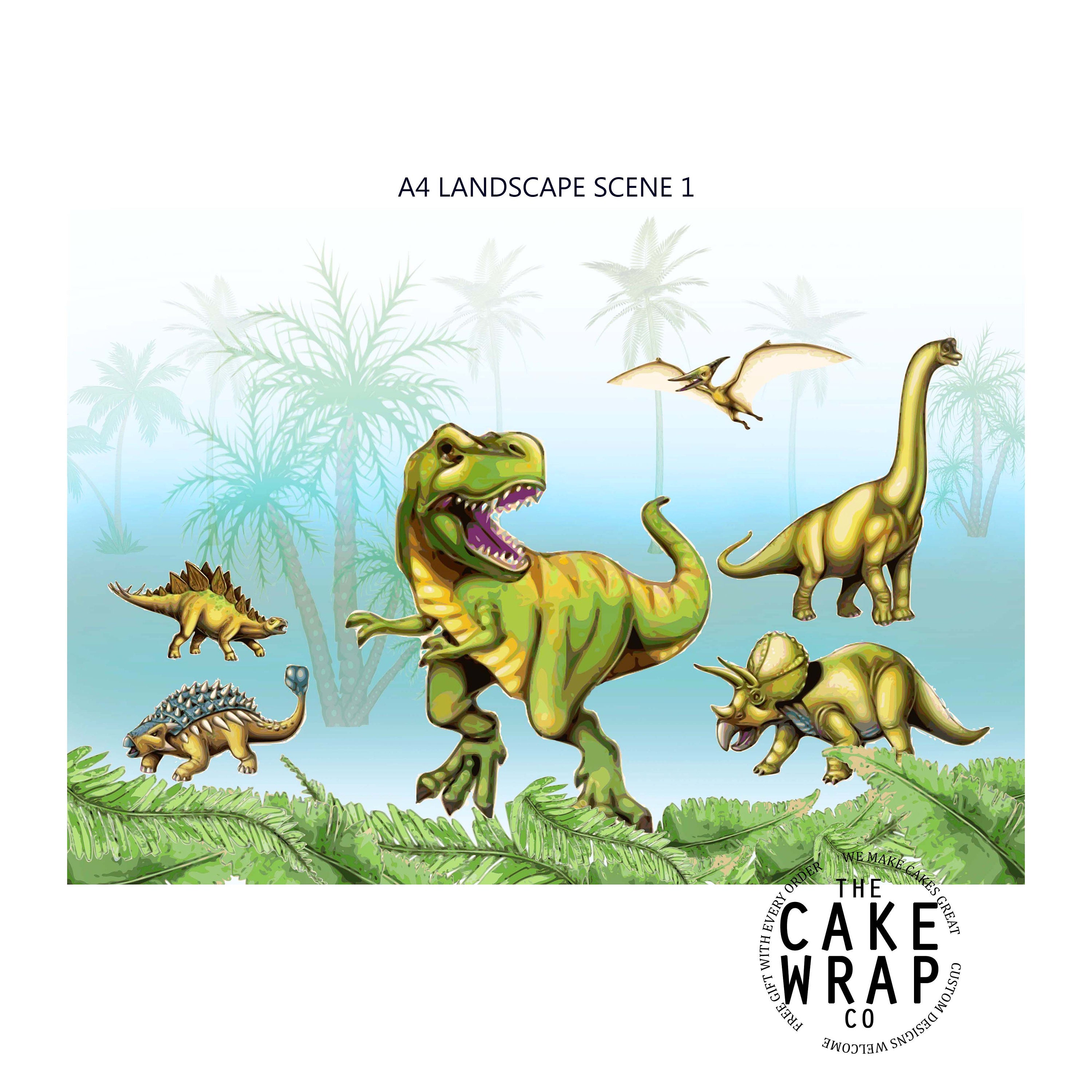 DINOSAUR CAKE WRAP Edible Icing Cake Wrap Icing Sheet - Etsy