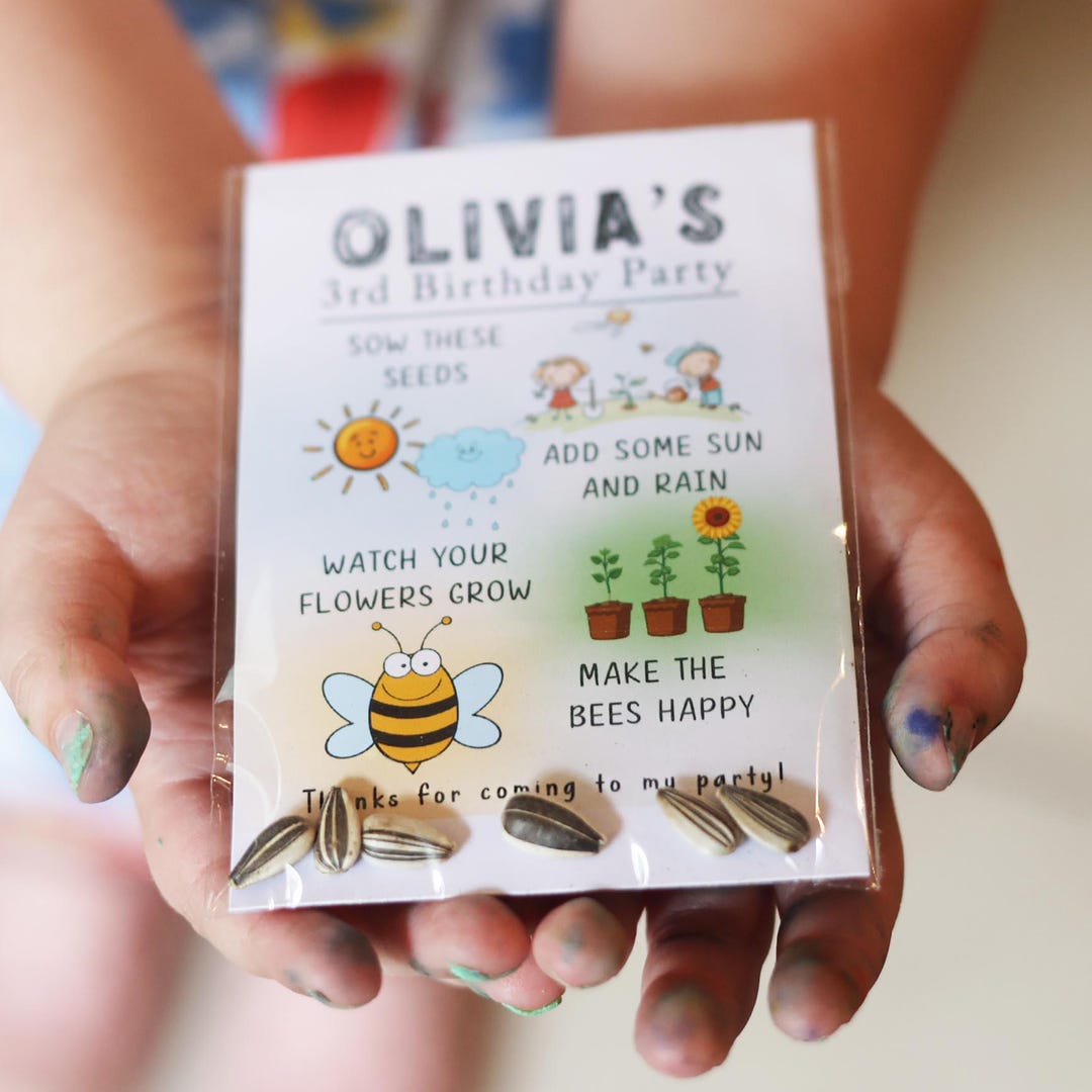 Sunflower Seed Party Favour, Birthday Seed Packets, Custom Seed Packets ...