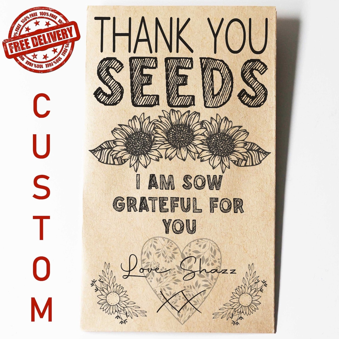 THANK YOU SEEDS, Gratitude Seed Packets, Custom Seed Packets, Thank You ...