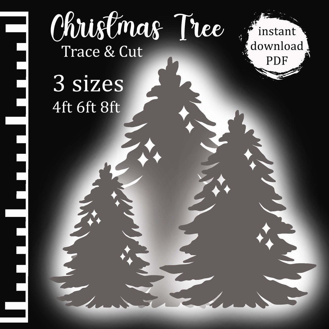 Christmas Tree Trace to Cut Template, Printable Trace and Cut Christmas ...