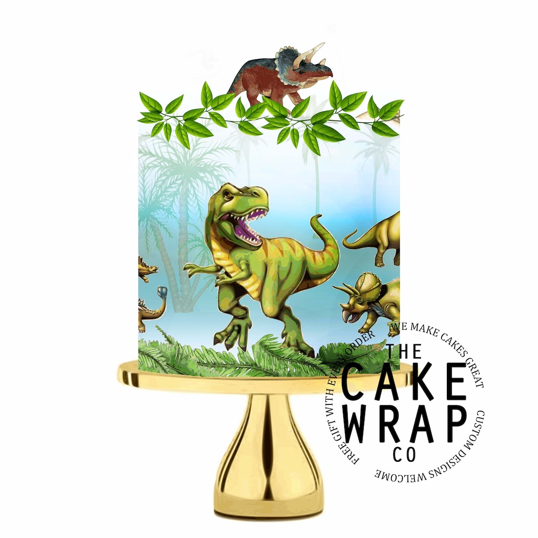 DINOSAUR CAKE WRAP, Edible Icing, Cake Wrap, Icing Sheet, Icing Sheet ...