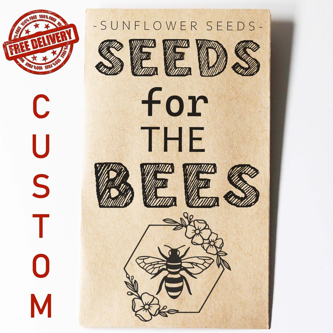 SEEDS FOR BEES, Bee Seed Packets, Custom Seed Packets, Thank You Favor ...