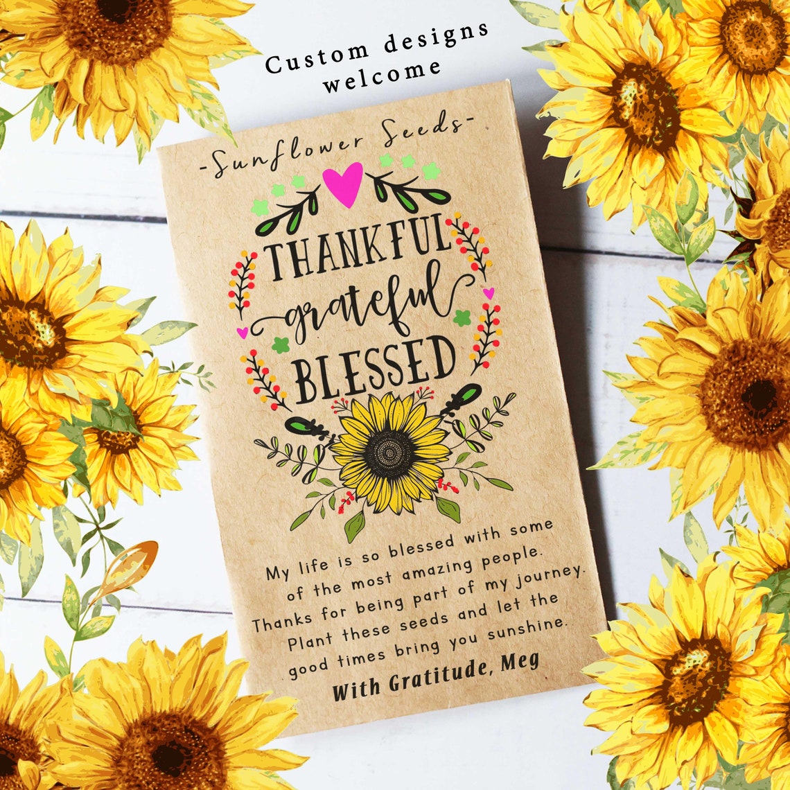 Personalized Sunflower Seed Packet Favors, Thank You Gift - Etsy