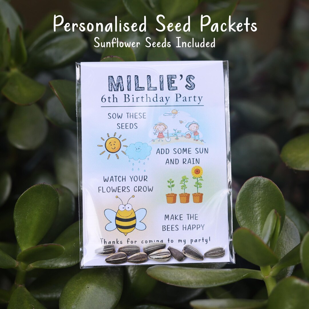 Birthday Party Seed Packets, Seed Packets, Custom Seed Packets ...