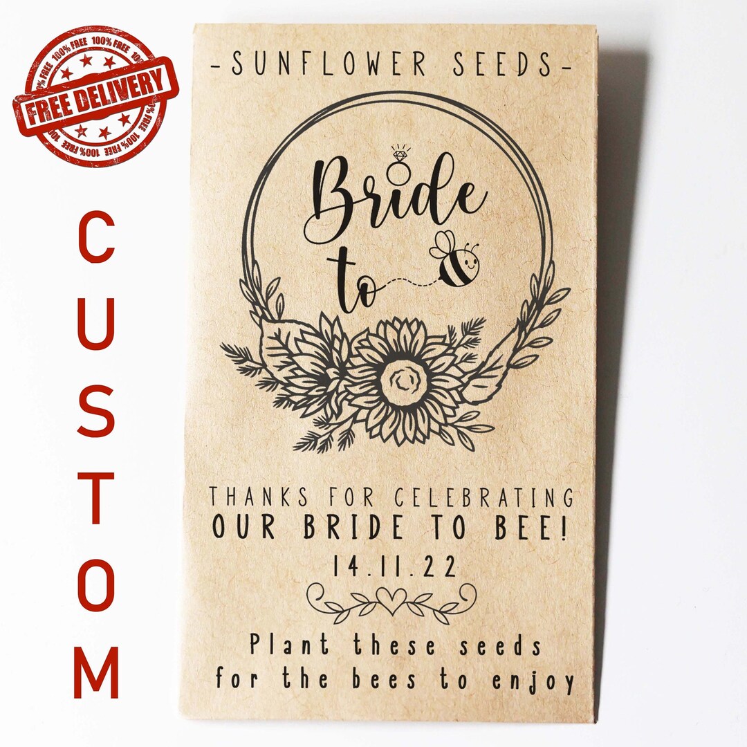 BRIDAL SHOWER FAVOR, Bridal Shower Seed Packets, Custom Seed Packets ...