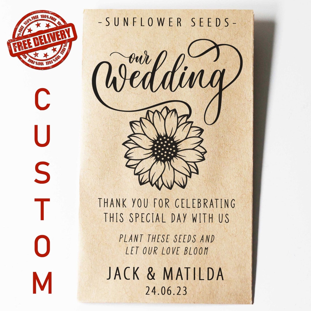 WEDDING FAVOUR, Thank You Seed Packets, Custom Wedding Seed Packets ...