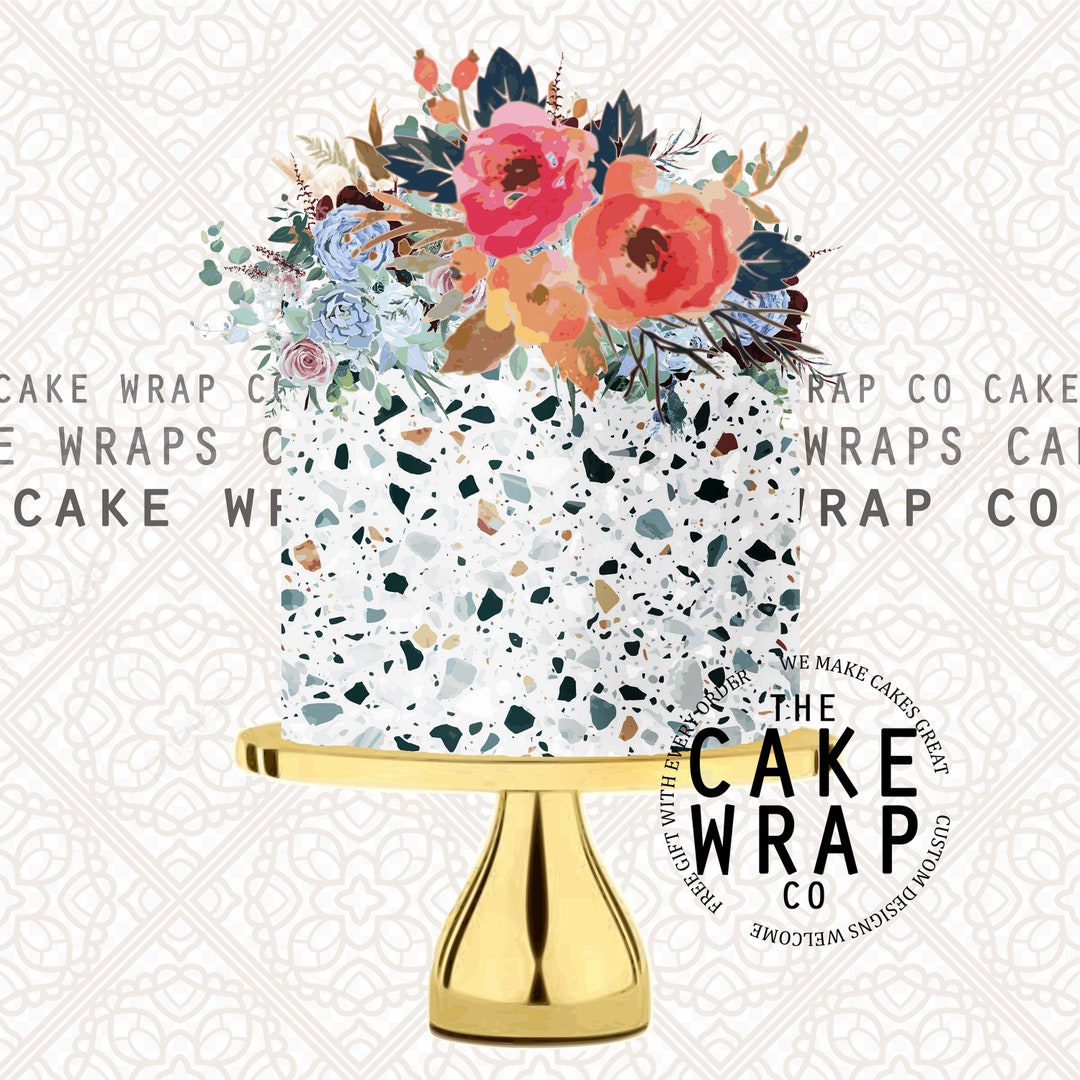 CAKE WRAP, Edible Icing, Terrazzo Cake Wrap, Icing Sheet, Icing Sheet ...