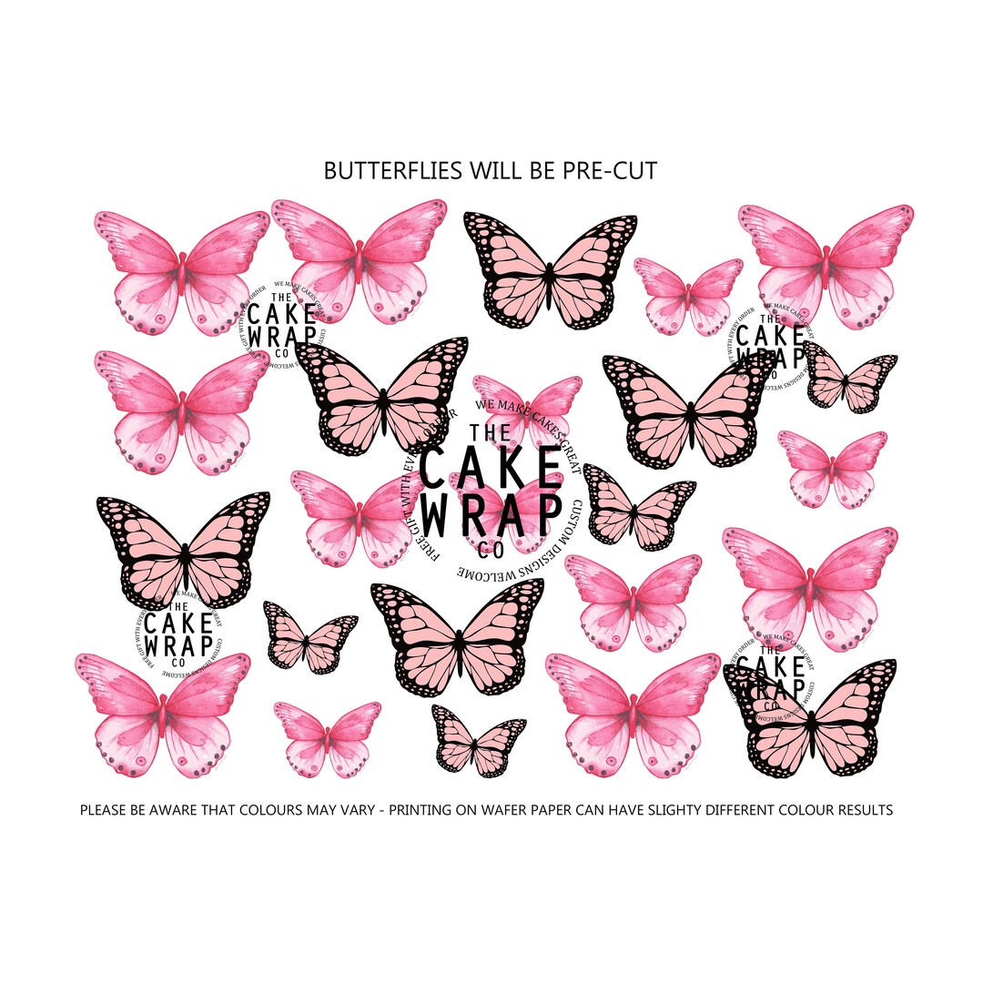 WAFER PAPER BUTTERFLIES, Edible Pre-cut Butterfly, Wafer Butterflies ...