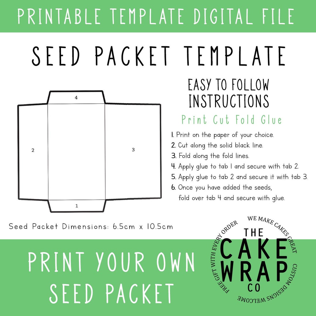 Custom Printable Seed Packet, Seed Envelope, Printable Seed Packet ...