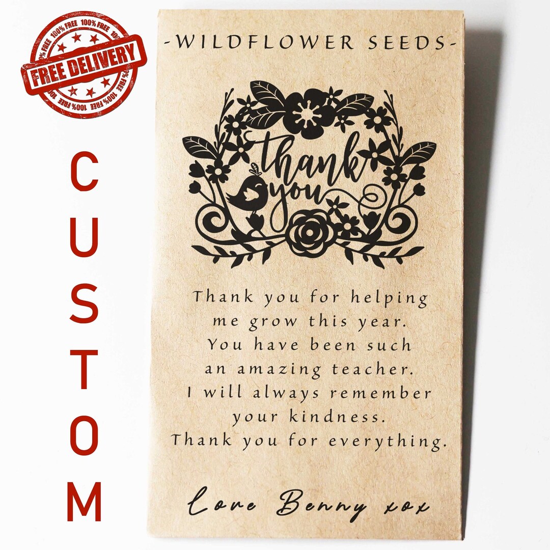 TEACHER GIFT, Thank You Seed Packets, Educators Day Gift, Custom Seed ...