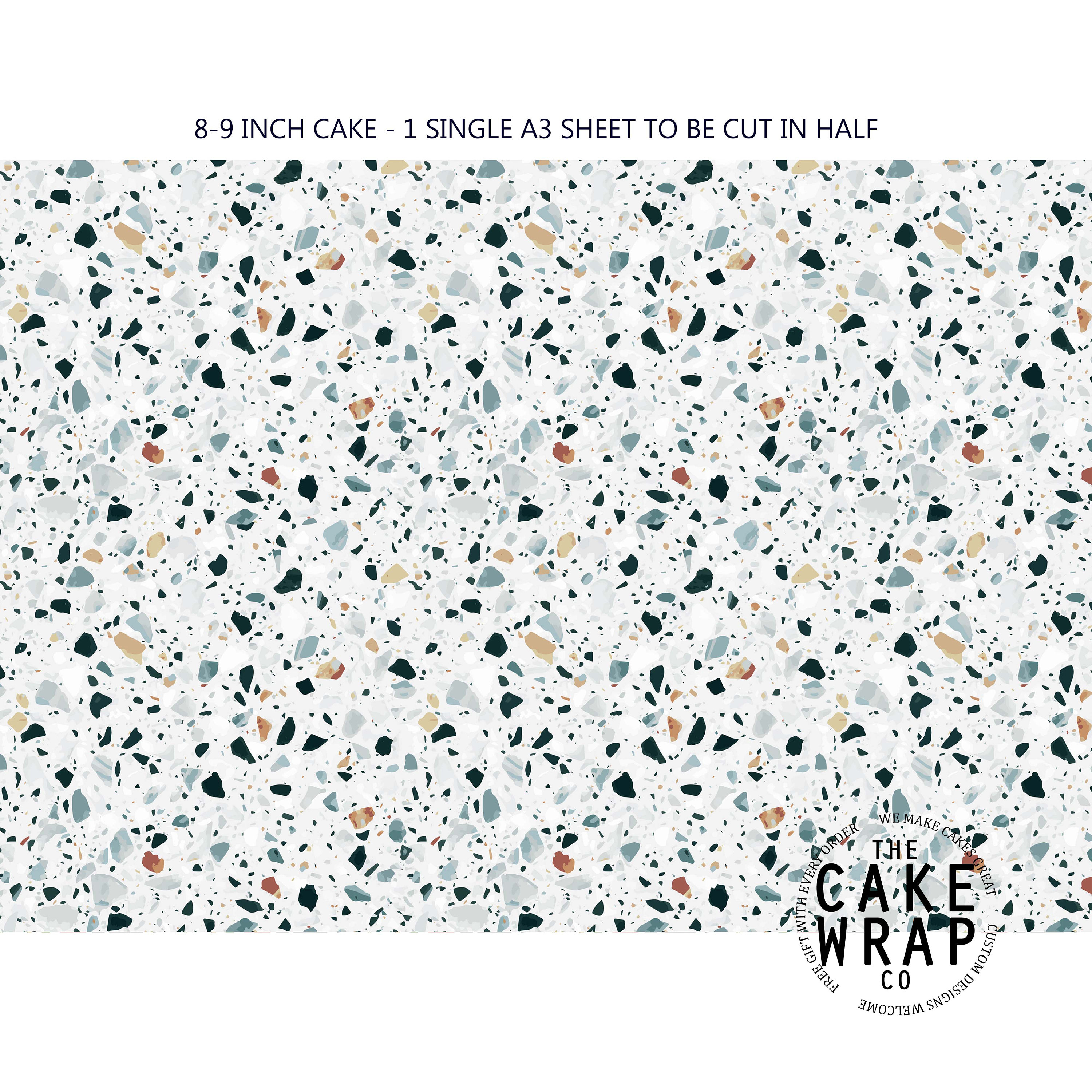 CAKE WRAP Edible Icing Terrazzo Cake Wrap Icing Sheet - Etsy