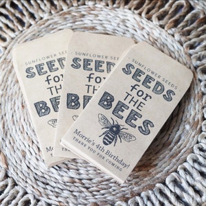 SEEDS FOR BEES, Bee Seed Packets, Custom Seed Packets, Thank You Favor ...