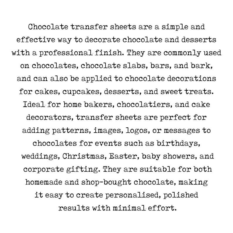 Chocolate Transfer Sheet: Star Design for Chocolate A4 Size - Etsy Israel