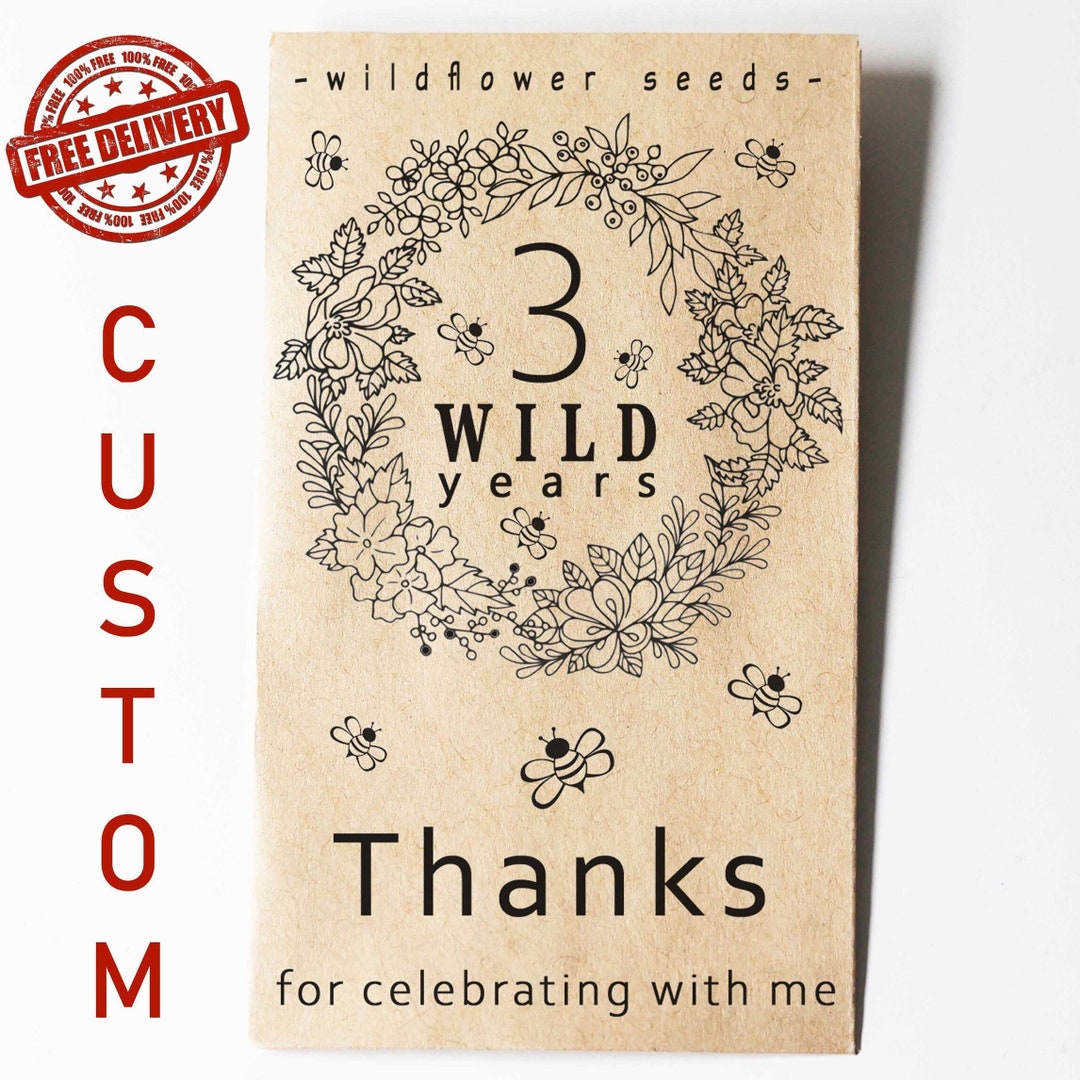 SEEDS FOR BEES, Bee Seed Packets, Custom Seed Packets, Birthday Favor ...
