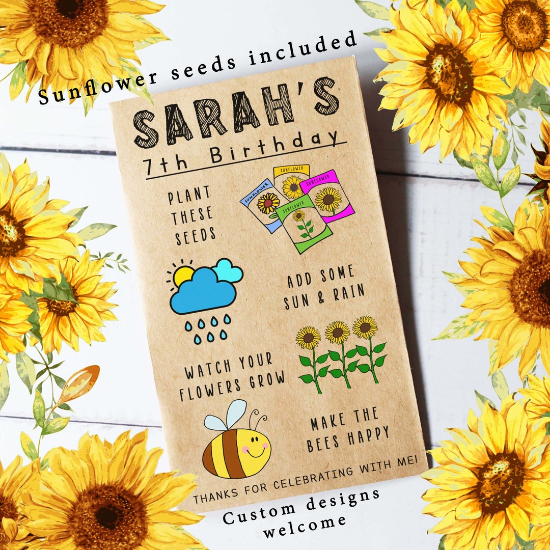 THANK YOU SEEDS, Seed Packets, Custom Seed Packets, Birthday Favor ...