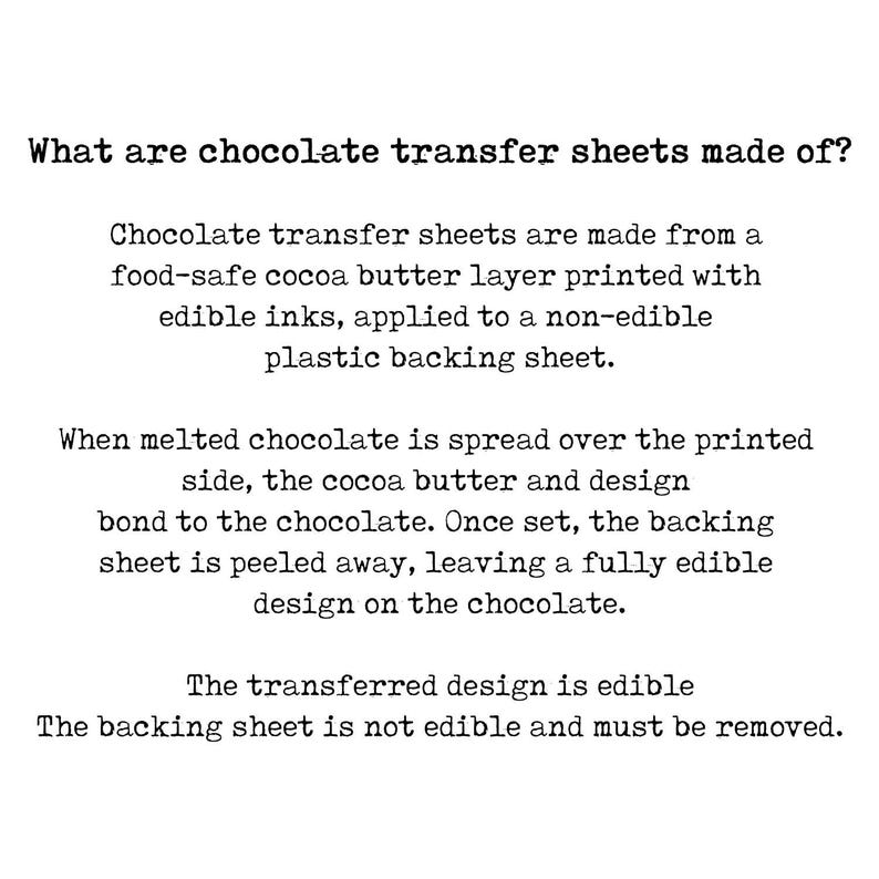 Chocolate Transfer Sheet: Bright and Colourful Design for Chocolate A4 ...