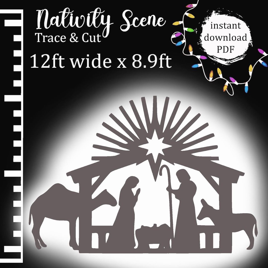 Nativity Scene Trace and Cut Template, Printable Trace and Cut ...