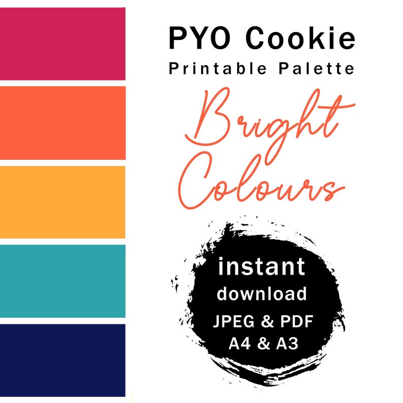 PYO Cookie Palette, Printable Edible Paint Palettes (JPEG, PDF) - Etsy