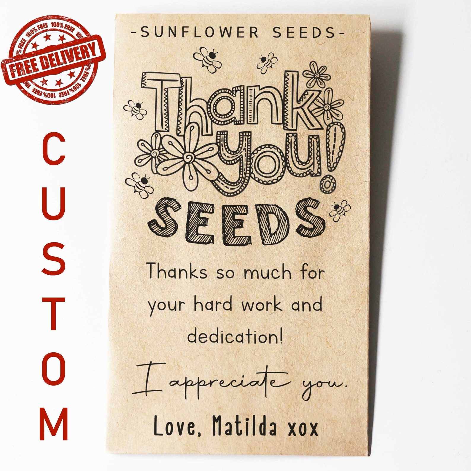 THANK YOU SEEDS, Gratitude Seed Packets, Custom Seed Packets, Thank You ...