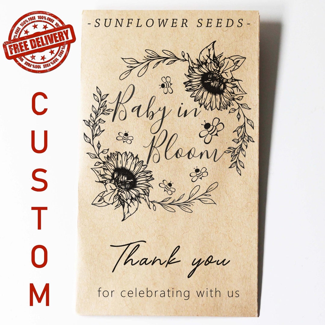 Baby Shower Favor, Baby Shower Seed Packets, Custom Seed Packets, Cute ...