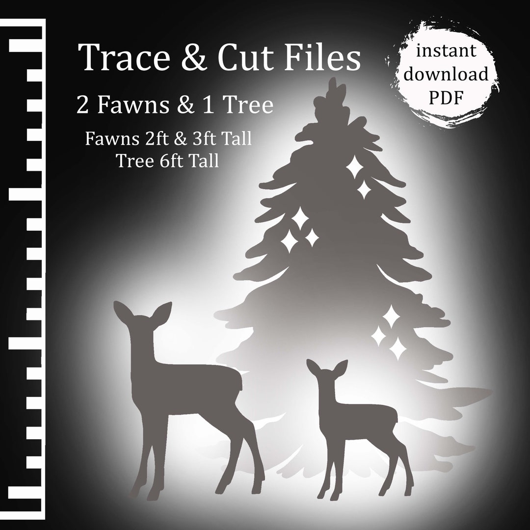 Fawn Trace and Cut Template, Printable Trace and Cut Christmas ...