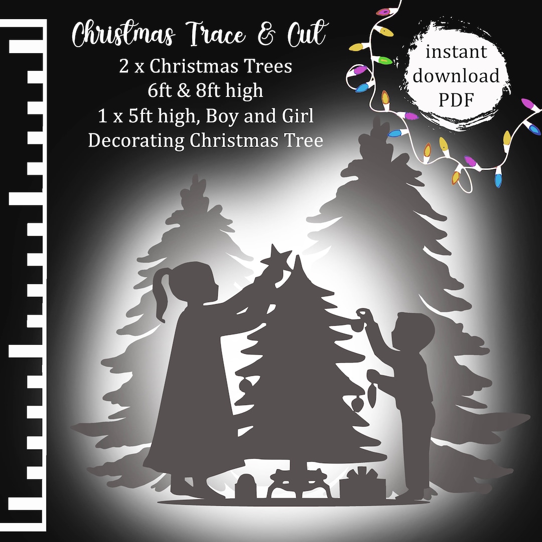 Christmas Tree Trace and Cut Template, Printable Trace and Cut ...