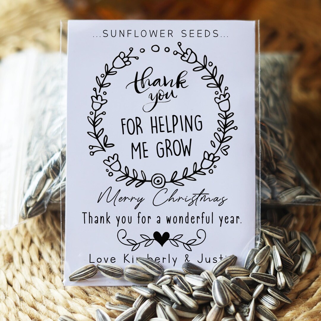 Teacher Gift, Thank You Seed Packets, Custom Seed Packets, Thank You ...