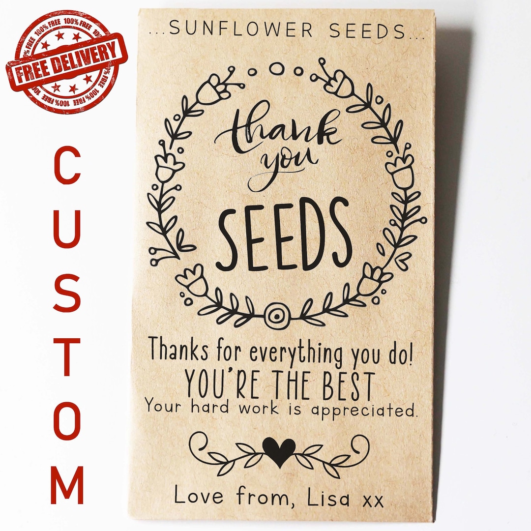 THANK YOU SEEDS, Gratitude Seed Packets, Custom Seed Packets, Thank You ...