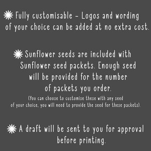 Sunflower Seed Packets, Custom Seed Packets, Birthday Seed Packets ...