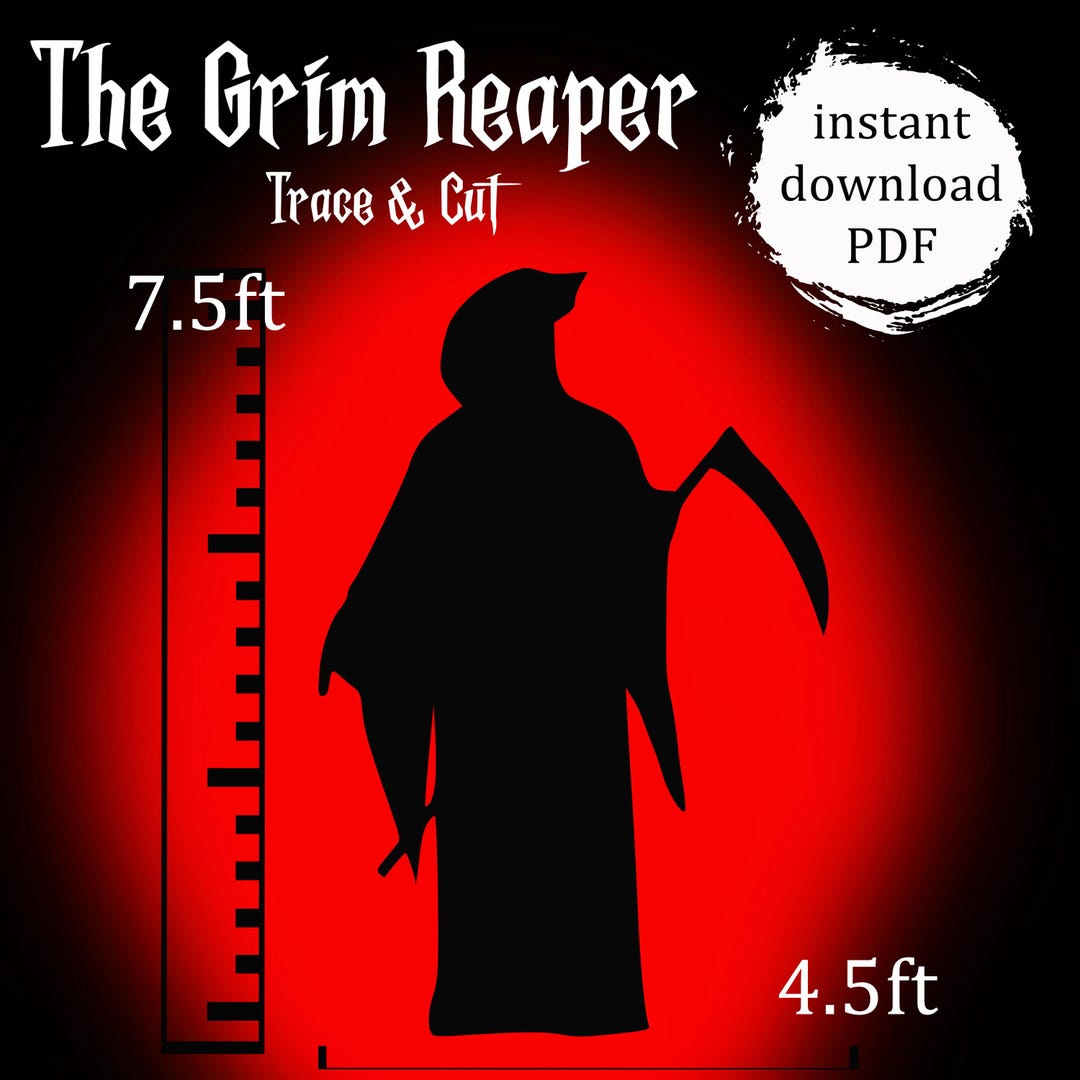 The Grim Reaper Trace to Cut Template, Printable Trace and Cut ...