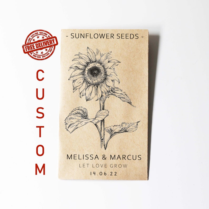WEDDING FAVOUR Thank You Seed Packets Custom Wedding Seed - Etsy