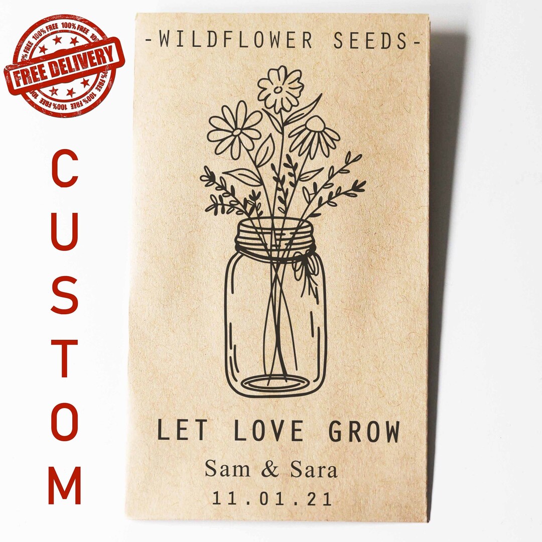 WEDDING FAVOR, Thank You Seed Packets, Custom Seed Packets, Cute Thank ...