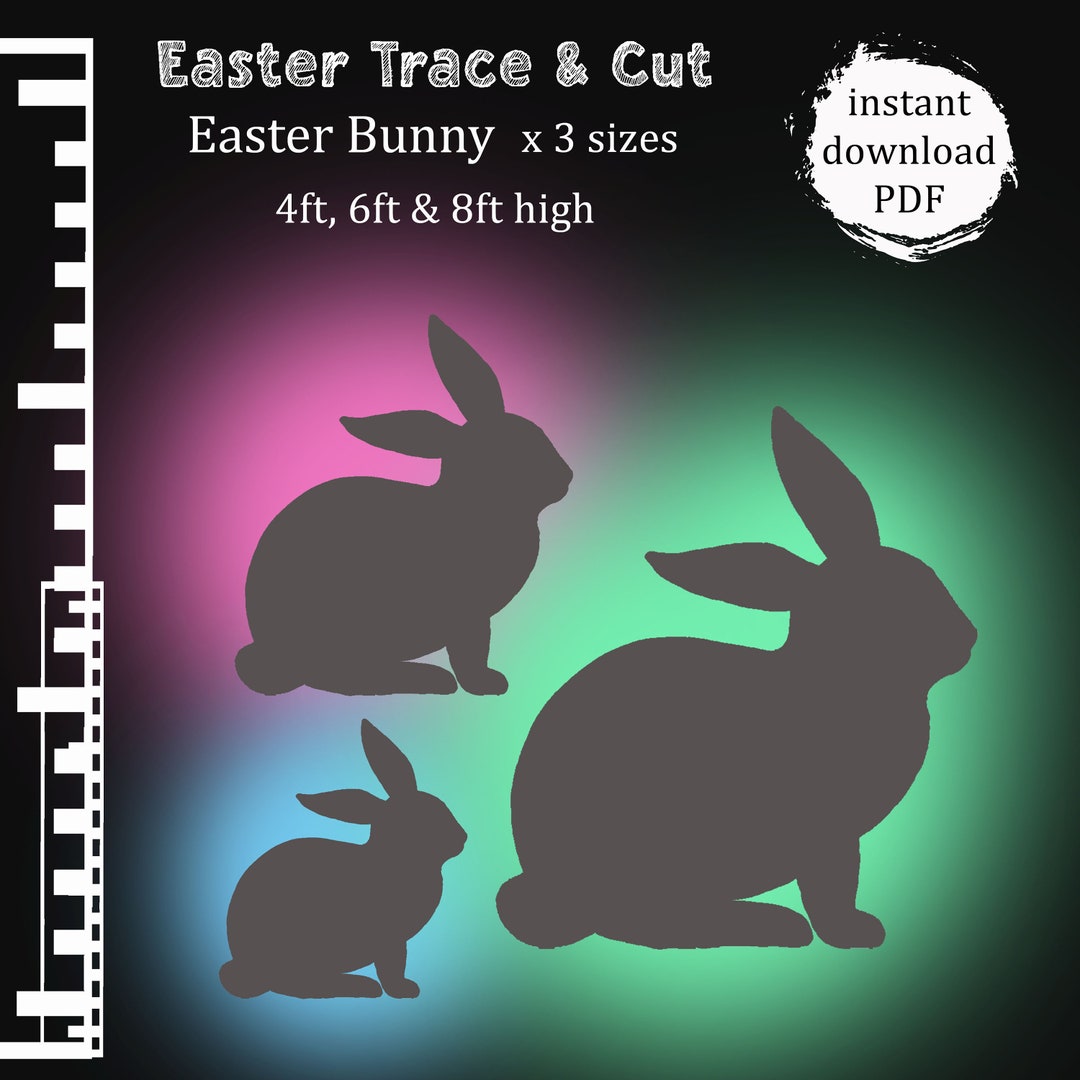 Easter Bunny Trace and Cut Template, Printable Trace and Cut Easter ...