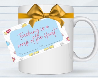 Printable Teaching is a Work of Heart Gift Tag, Instant Download ...