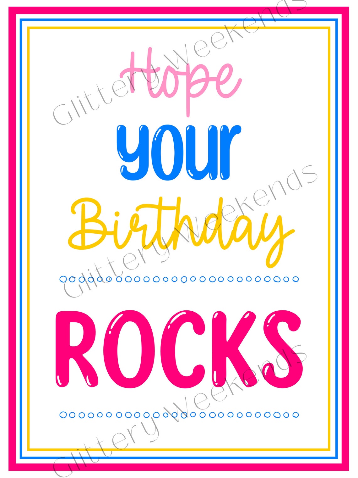 Printable Pop Rocks Tag, Instant Download Teacher or Neighbor Birthday ...