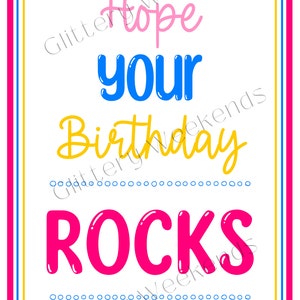 Printable Pop Rocks Tag, Instant Download Teacher or Neighbor Birthday ...