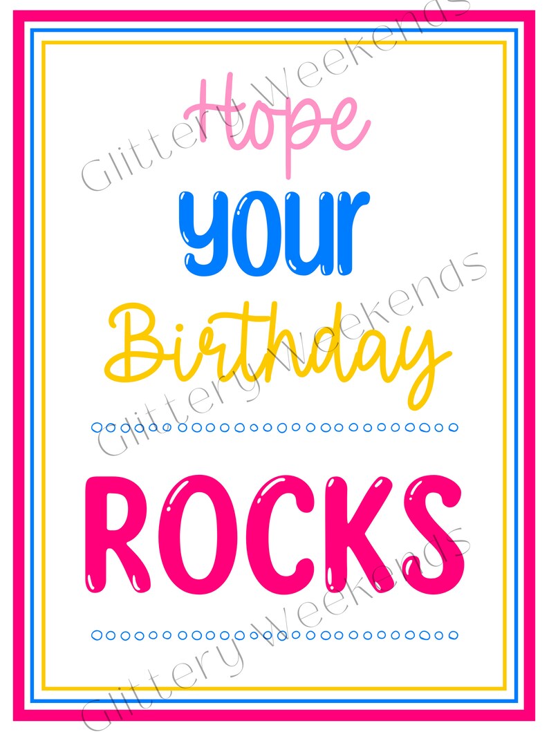 Printable Pop Rocks Tag, Instant Download Teacher or Neighbor Birthday ...