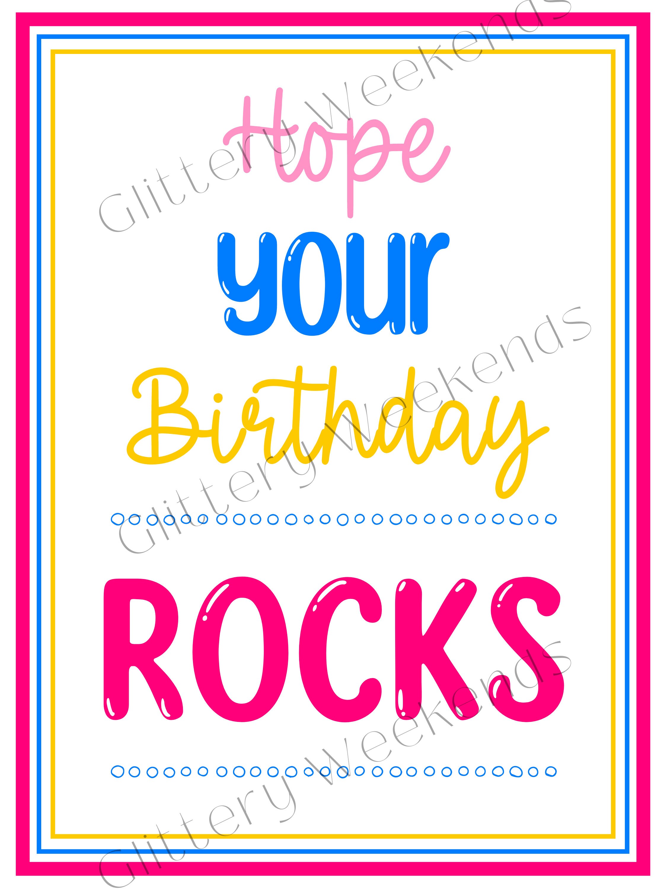 Printable Pop Rocks Tag, Instant Download Teacher or Neighbor Birthday ...