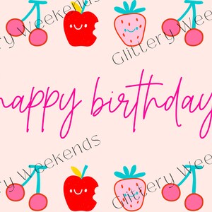 Fruit Snacks Printable Birthday Gift Tag, Instant Download Birthday ...